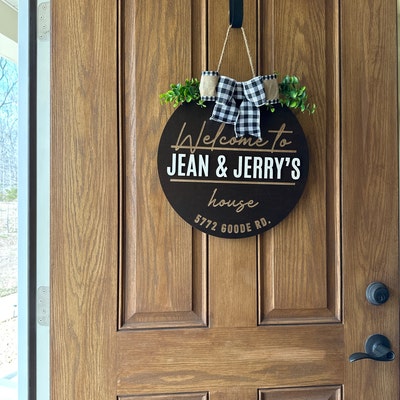 Personalized Family Door Sign Welcome Door Name Sign - Etsy