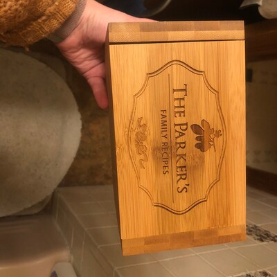Personalized Wood Recipe Box Engraved Recipe Box Custom Wood - Etsy