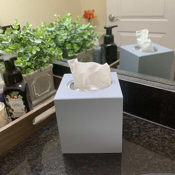 Tissue Box Cover, Ash Gray, Tissue Box, Tissue Cover, Minimalist Design ...