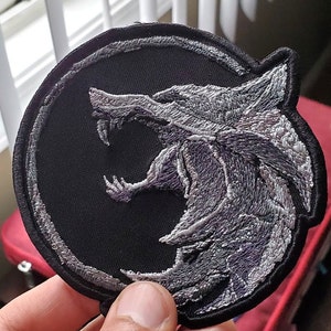 Wolf Medallion Patch, Angry Wolf Head Large and Small Jacket Amulet ...