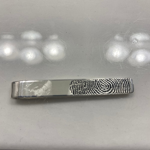 Personalized Signature Tie Clip - Handwriting Tie Bar - Fingerprint Tie ...