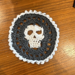 Crochet Pattern Mr Bones Skull Coaster Digital PDF - Etsy