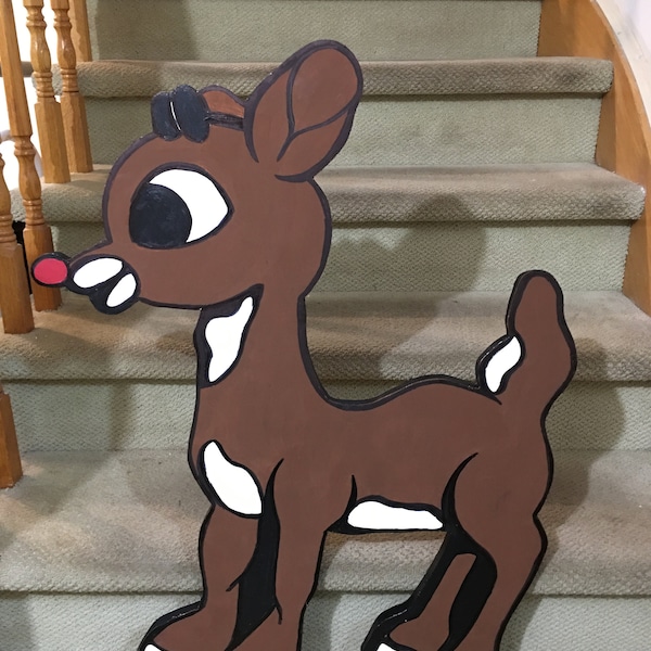 Rudolph Reindeer Woodworking Pattern: DIY Christmas Yard Art (PDF ...