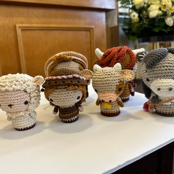 Nativity Set Crochet Pattern Shepherd Camel Angel Ox Calf Bull ...