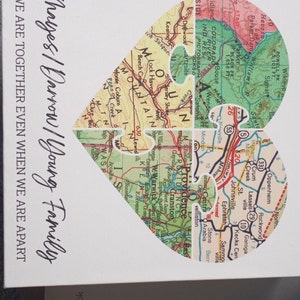 Personalized Long Distance Family Map on Premium Canvas - Etsy