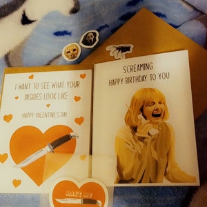 Scream Love Valentine Card Horror Movie Anniversary Card Personalized ...