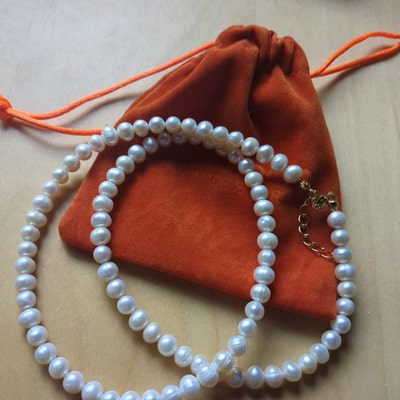 CLAM Real Freshwater Pearl Necklace Choker, Pearl Necklace for Women ...