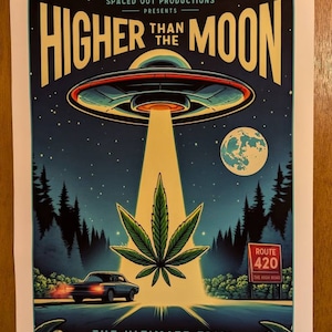 Weed Poster, Blue Dream Swirl Art Print, 420 Gift, Elevate Your Space ...
