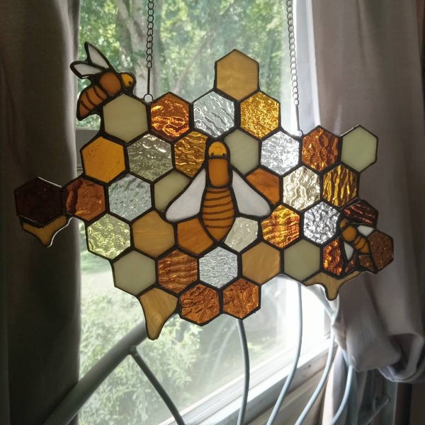 Hummingbird Stained Glass Window Hanging100% Handmade Window Decor ...