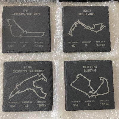 F1 Circuit Slate Coaster 4 Pack - Etsy UK