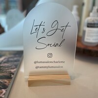 Frosted Arch Acrylic Sign Small Acrylic Business Signs Signage for ...