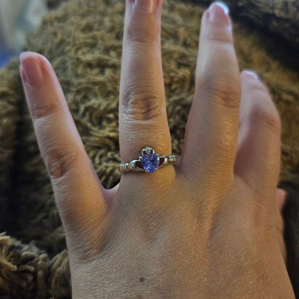 Irish Claddagh Promise Ring, Heart Simulated Diamond Accent Claddagh ...