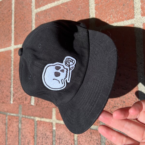 No Rain, No Flowers Embroidered Patch Unconstructed 6 Panel Hat Flat ...