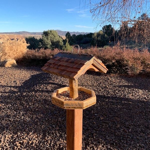 Artistic Birdfeeder, Barnwood. Outdoor, Pine. Functional Wedding Gift ...