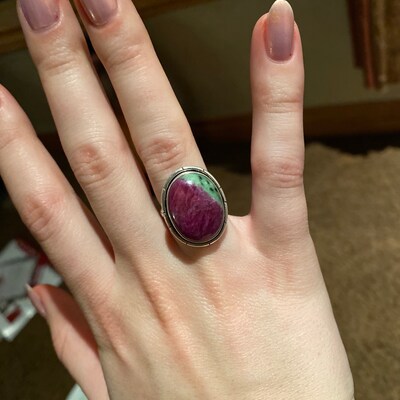 Beautiful Ruby Zoisite Ring, 925 Sterling Silver Ring, Oval Ruby ...