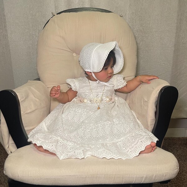 Baby Girl Dedication Dress | Vintage | Burbvus Flower Dress Girl "g037 ...