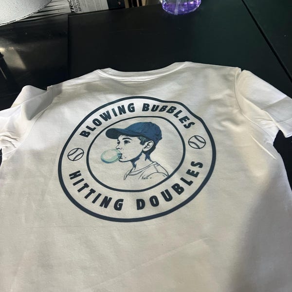 Blowing Bubbles Hitting Doubles Design, Baseball Design, Team Design ...