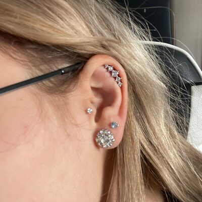 Diamond Ear Plugs 6g 4g 2g 0g 00g 7/16 1/2 Wedding Gauges 4mm 5mm 6mm ...