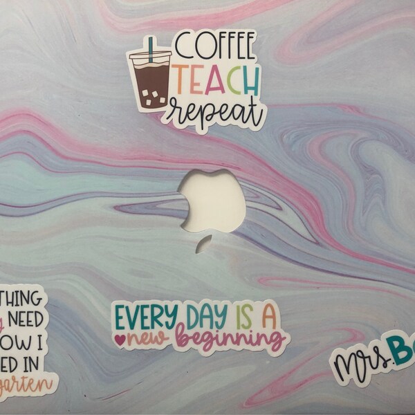 Coffee Teach Repeat Sticker Etsy