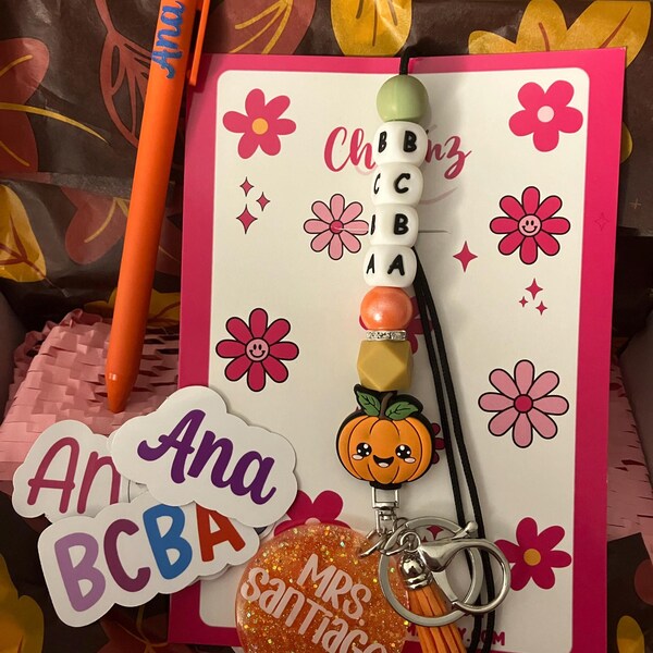 Fall Lanyard| Autumn Lanyard, Ghost Lanyard, Spooky Lanyard, Candy Corn ...