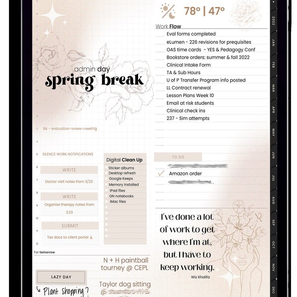 UNDATED Digital Planner, PORTRAIT Planner Template, Goodnotes Planner ...