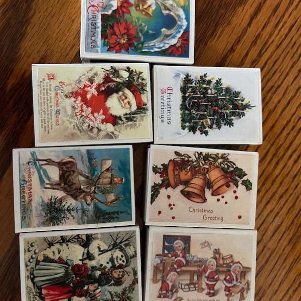 Set of 8 MATCHBOX Various BOAT Ship Navy Design Vintage Style Printing ...