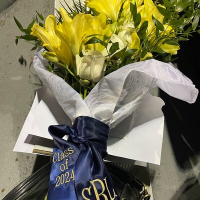 SATIN Monogram Nosegay Ribbon Prom/homecoming/hoco/school Dance - Etsy