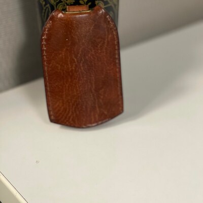 Leather Key Holder With Pull Strap Keychain Key Pouch Handmade Key Case ...