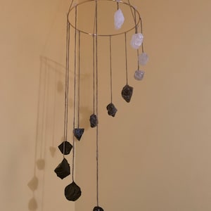 The Rustic Ombre Crystal Mobile Raw Natural Crystals - Etsy