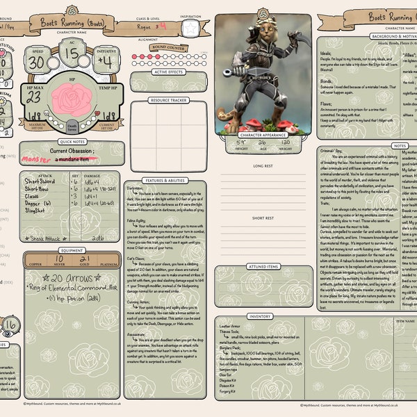Scheda personaggio DnD 5e: PDF compatibile con la quinta edizione di Dungeons and Dragons e 5.5e ...