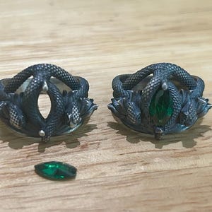 Two Snakes Ring, Sterling Silver Ring, Ring of Barahir, Elessar Ring ...