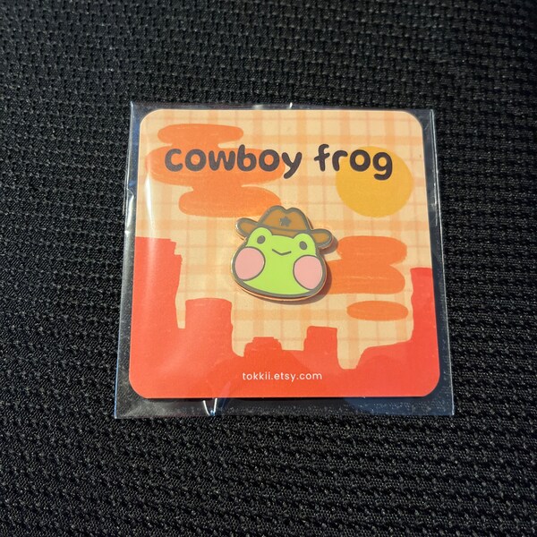 Cowboy Frog Enamel Pin, Cute Froggy Gift - Etsy