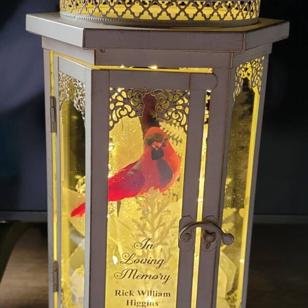 Cardinal Memorial Lantern, in Memory Of, Sympathy Gift, Loss of Loved ...