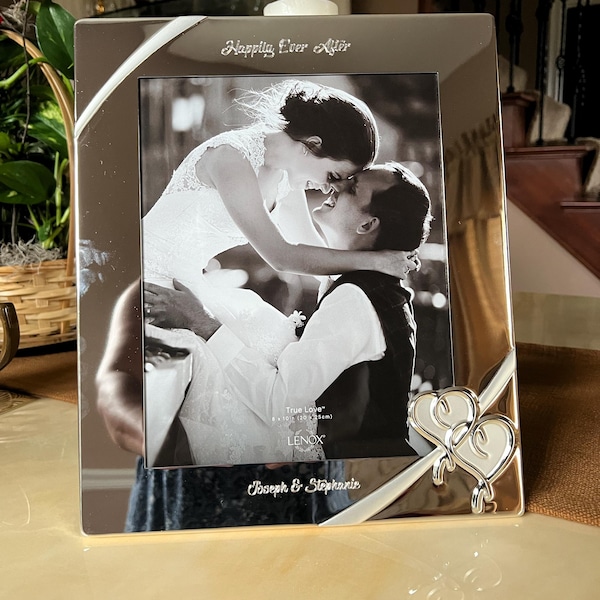 Lenox True Love Personalized 8x10 Picture Frame, Custom Engraved Silver ...