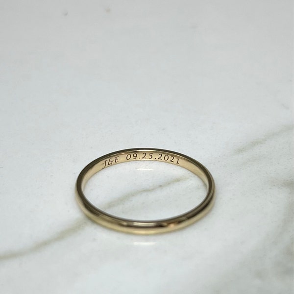 14k Solid Yellow Gold Domed Wedding Band | 2mm - 8mm Gold Ring ...