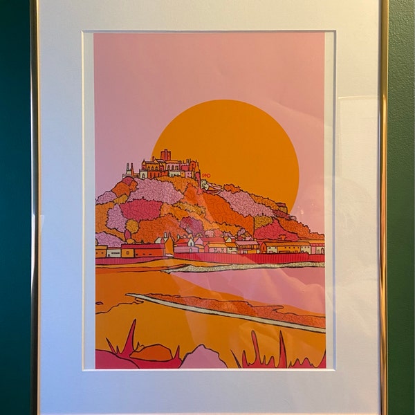 St Michaels Mount, Cornwall Art Print, Colourful Wall Art| Travel ...