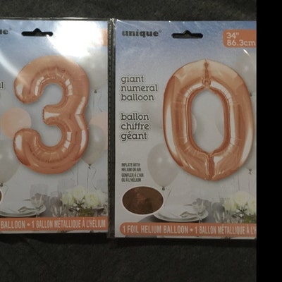 Giant 34 Rose Gold Balloon Numbers/ Rose Gold Number Balloons/ XL ...