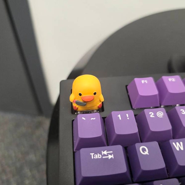 Duck With Knife Keycap, Meme Duck Artisan Keycap, Meme Keycap, Little ...