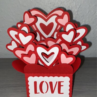 SVG Box Card Svg Card in a Box 3D SVG Love Valentine Heart Exploding ...