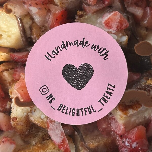 Handmade With Love Sticker, Label Heart, Personalized Sticker, Made ...