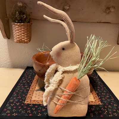 Rabbit Pinkeep Epattern...primitive Country Cloth Doll Easter Spring ...