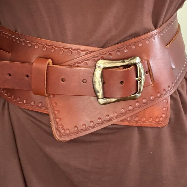 Medieval Wide Belt - Leather Belt - Buckle Belt for SCA, LARP, Cosplay ...