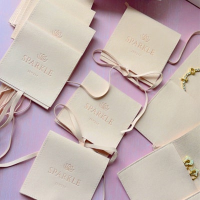 50pcs Personalized Summer Rings Bags With Custom Logo, Jewelry Pouch ...