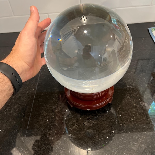 BLACK OBSIDIAN SPHERE Large Gazing Crystal, Magic Scrying Orb ...