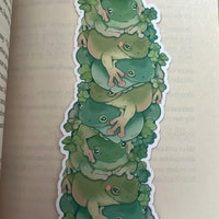 Frog Stack Bookmark | Frog Art | Cute Bookmark | Laminated ...