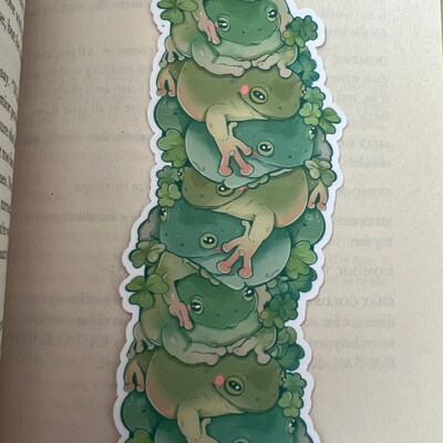 Frog Stack Bookmark Frog Art Cute Bookmark Laminated - Etsy