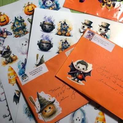 Watercolor Halloween Cute Ghost Vampire Bat Clipart Bundle of 20 ...