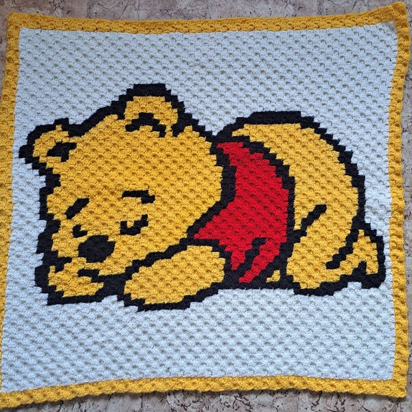 Pooh Sleeping C2C Corner to Corner Baby Afghan Blanket or Pillow PDF ...