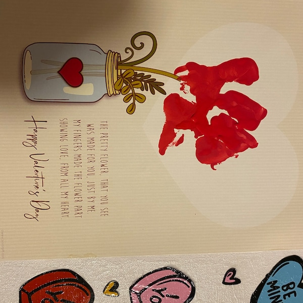 Handprint Flower Jar / Happy Valentine's Day / Handprint DIY Craft Art ...