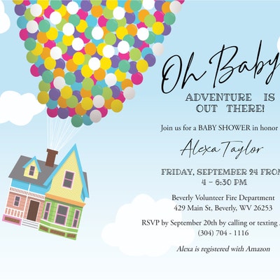 UP Baby Shower Welcome Sign, up Theme Editable Baby Shower Template ...